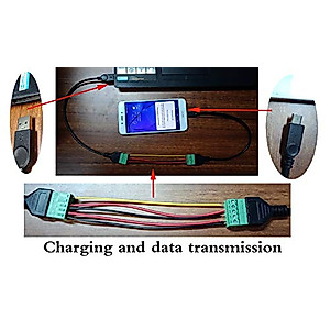 zdyCGTime Micro USB Screw Terminal Block Connector Cable Micro USB 2.0 Male Plug to 5 Pin/Way Female Bolt Screw with Shield terminals Pluggable Type Adapter Connector Cable（30CM/2Packs (Male)