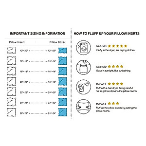 Fixwal 12 x 20 Outdoor Pillow Inserts Set of 4, Waterproof Decorative Throw Pillows Insert, Square Lumbar Pillow for Bed, Sofa, Chair, Patio, Living Room, Garden ( White )