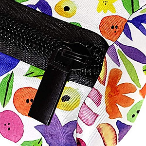 Watercolor Flowers Painting Pattern Pencil Bag Pen Case Stationary Case Pencil Pouch Desk Organizer Makeup Cosmetic Bag for School Office