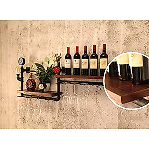 PIBM Stylish Simplicity Wine Shelf Wine Rack Wooden Wall Hanging Wine Rack Wine Glass Holder