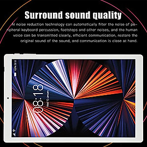 10 Inch Tablet, IPS HD Touch Screen 4GRAM 64GROM 128GB Expandable, Octa Core CPU 2.0GHz, Dual Cameras, WiFi 2.4 5.0 GHz, Battery Life, Dual SIM Dual Standby, G Sensor (US Plug)
