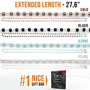 SIGONNA Eye Glasses String Holder - Premium Beaded Eyeglass Holders Around Neck - Eyeglass Chain Cord for Women