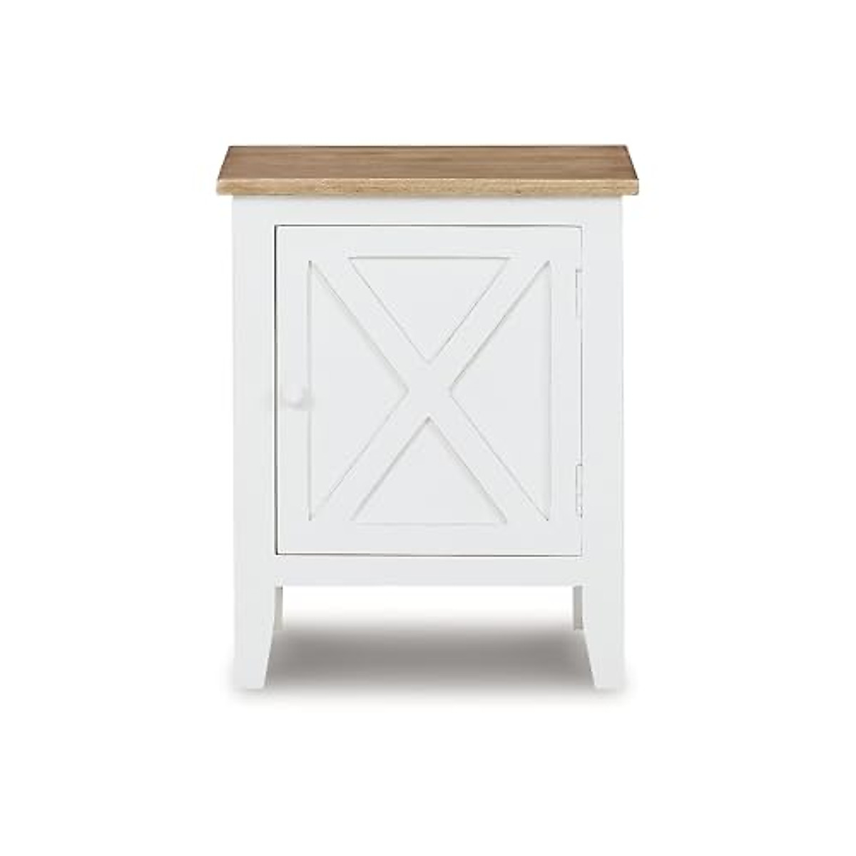 Signature Design by Ashley Gylesburg Farmhouse Accent Cabinet, End Table or Nightstand, 25" Tall, White
