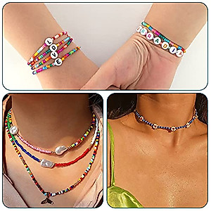 35000pcs 2mm 12/0 Glass Seed Beads for Jewelry Making Supplies Kit Small Bead Craft Set Bracelets Necklace Ring Making Kits Glass Seed Letter Alphabet Beads Charms Pendants DIY Art Craft Kit for Girls