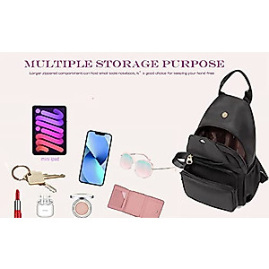 EVANCARY Small Sling Bag for Women - Sling Backpack Women, Multi-Functional Crossbody Sling Bags for Travel Sports Running Black