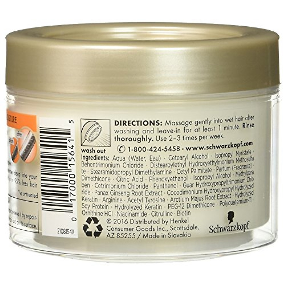 GLISS Hair Repair Anti-Breakage Treatment, Ultra Moisture for Dry or Stressed Hair, 6.1 Ounces (Pack of 3)