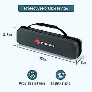 Phomemo M08F Portable Printers Wireless for Travel with Case, Bluetooth Thermal Printer Compatible with iOS, Android, Laptop, Inkless Mobile Printer for Travel