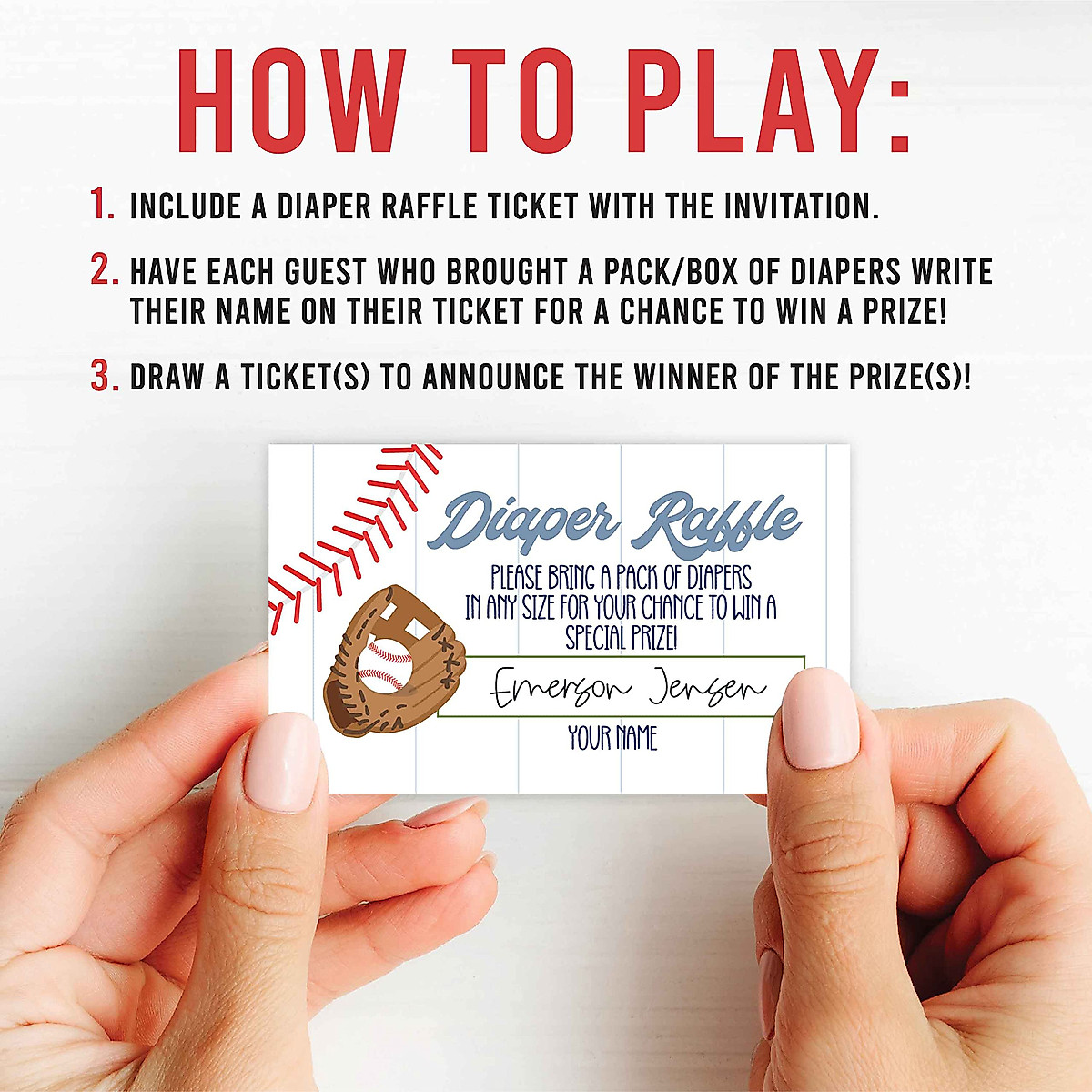 25 Baby Shower Diaper Raffle Tickets For Baby Shower Boy - Baseball Baby Shower Games For Boys, Diaper Raffle Cards, Baby Raffle Tickets, Baby Shower Invitation Inserts, Baby Shower Ideas