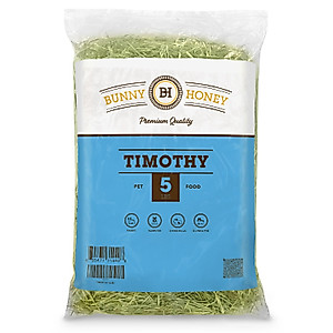 Bunny Honey Timothy Hay for Pets - Premium Quality All-Natural Feed for Rabbits, Guinea Pigs, and Chinchillas (Timothy5LB)