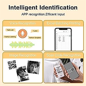 NIIMBOT B21 Inkless Label Maker, Mini Thermal Label Maker Compatible with iOS & Android, for Home Organization, Business, Barcode, QR Code, with 1 Pack 1.96x1.18 inch White Label, Red