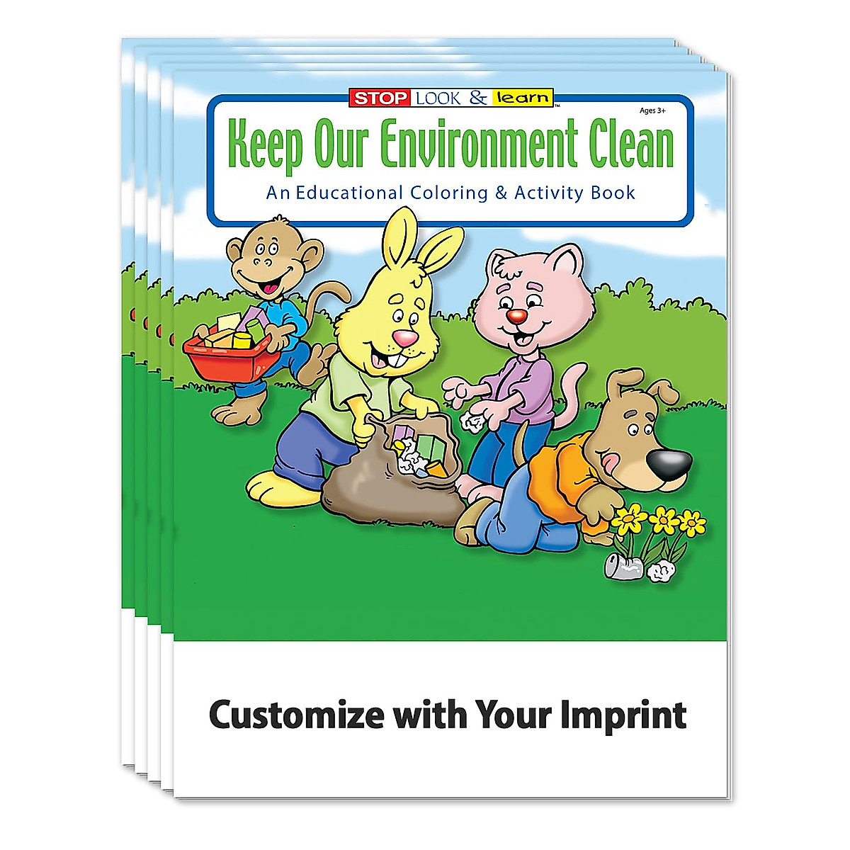 ZOCO - Keep Our Environment Clean - Custom Coloring Books (250 Bulk Pack, Without Crayons) - Conservation, Recycling - Earth Day Supplies - Educational Activities for Kids