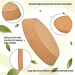 4 Pack Large Corks Lids 3.8-4.5 Inch Wood Jar Cork Lids Canning Lids Cork Bottle Lids Cork Lids Only for Kitchen Wedding Favor DIY Gift Baby Shower Canning Jars