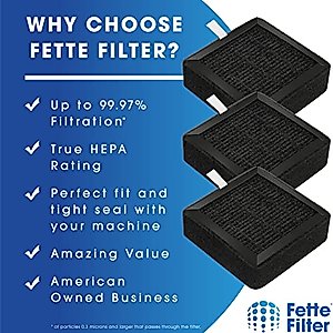 Fette Filter - Air Purifier True HEPA Replacement Filter Compatible with OSIMO A2 Air Purifier, High-Efficiency Activated Carbon Filter - Pack of 3