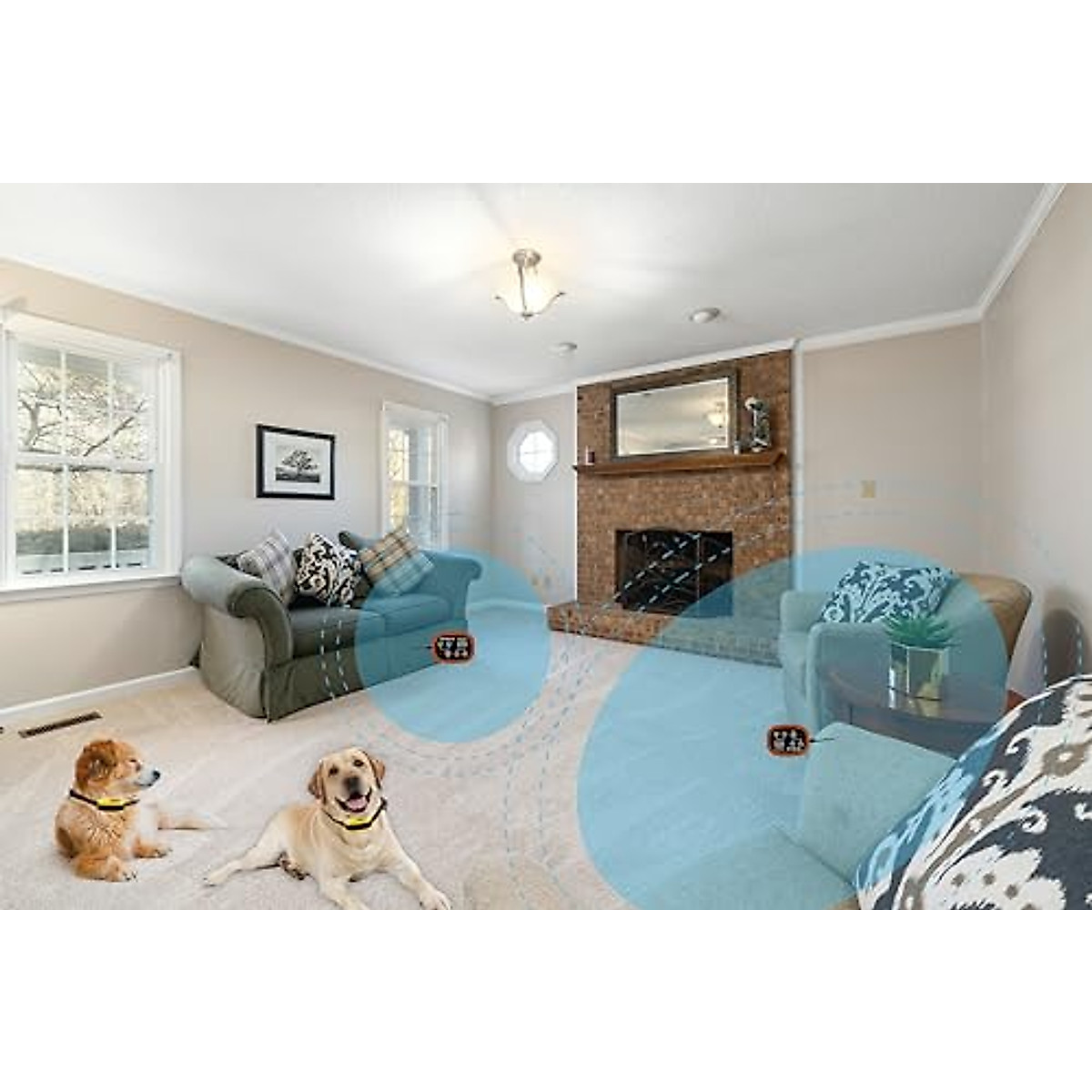 UltraCrab Indoor Pet Barrier for Home,Keeps Areas Off Limits,Dog Home Proofing, Waterproof/Rechargeable/Beep/Static Training Collar,Wireless Electric Fence,1 Dog Brown Kit