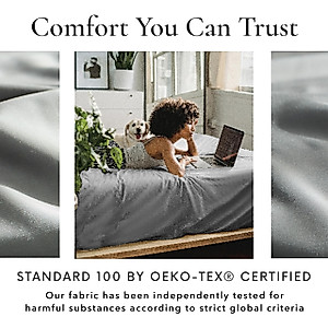 Bamboo Bay 6 Piece King Size Sheet Set, 100% Viscose Made from Bamboo, Breathable Ultra Soft Cooling Bed Sheets for Hot Sleepers, Beddings with Deep Pockets Fit 16" Mattress, Light Grey