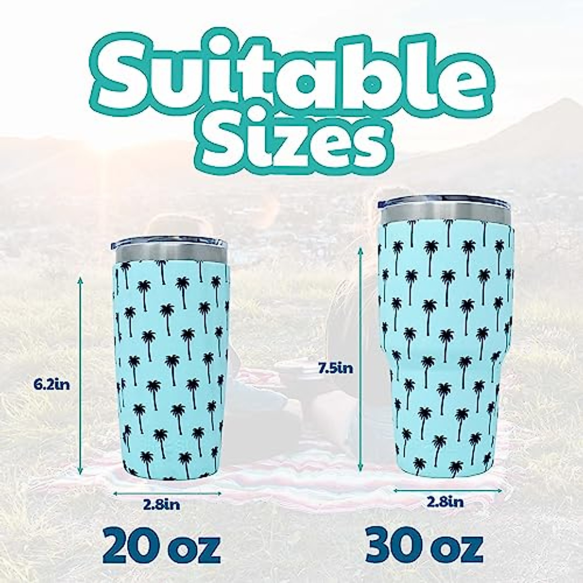 Sip Slip silicone tumbler sleeve - compatible with 30oz Yeti, RTIC, Ozark Trail, Magellan tumblers and more. Personalized Insulated Can Cooler covers (30 oz Watercolor)