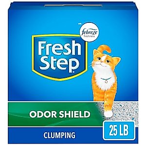 Fresh Step Odor Shield Scented Litter with the Power of Febreze, Clumping Cat Litter, 25 Pounds (Package May Vary)
