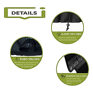 WNANAN Pizza Oven Cover for Big Horn Outdoors Gas Pizza Oven,600D Heavy Duty Waterproof Cover,Black