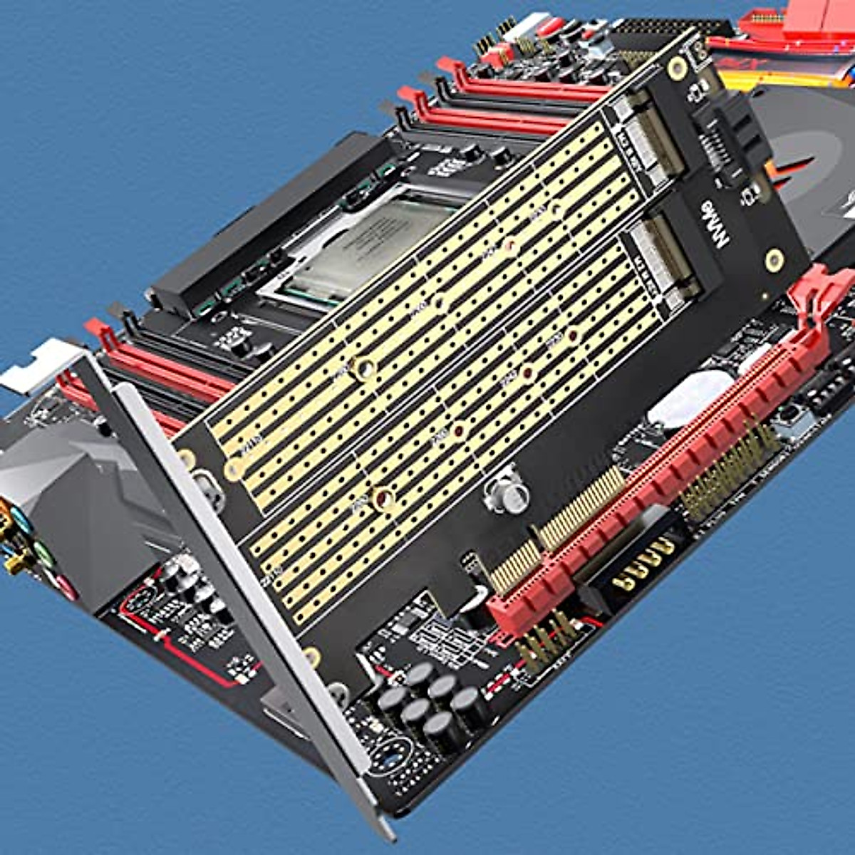 DIKACA Computer Adapter X for Dual-Bay B- I- and -Slot Express Hard Dual- Ssd Drive E I M-Key I-e Slot Bay Converter Ie State Adapter B-Key M M- Motherboard to Key Hard Drive Ssd Hard Drive Ssd