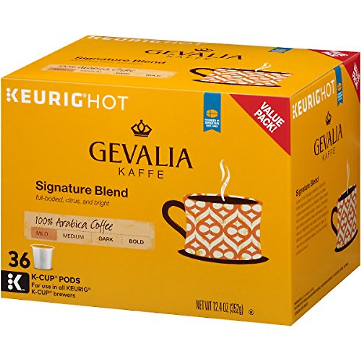 Gevalia Signature Blend Mild Roast K-Cup Coffee Pods (36 Pods)