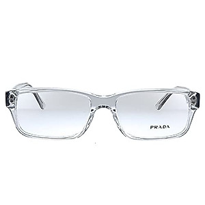 Prada Heritage PR 16MV U431O1 Grey Crystal Plastic Rectangle Eyeglasses 55mm