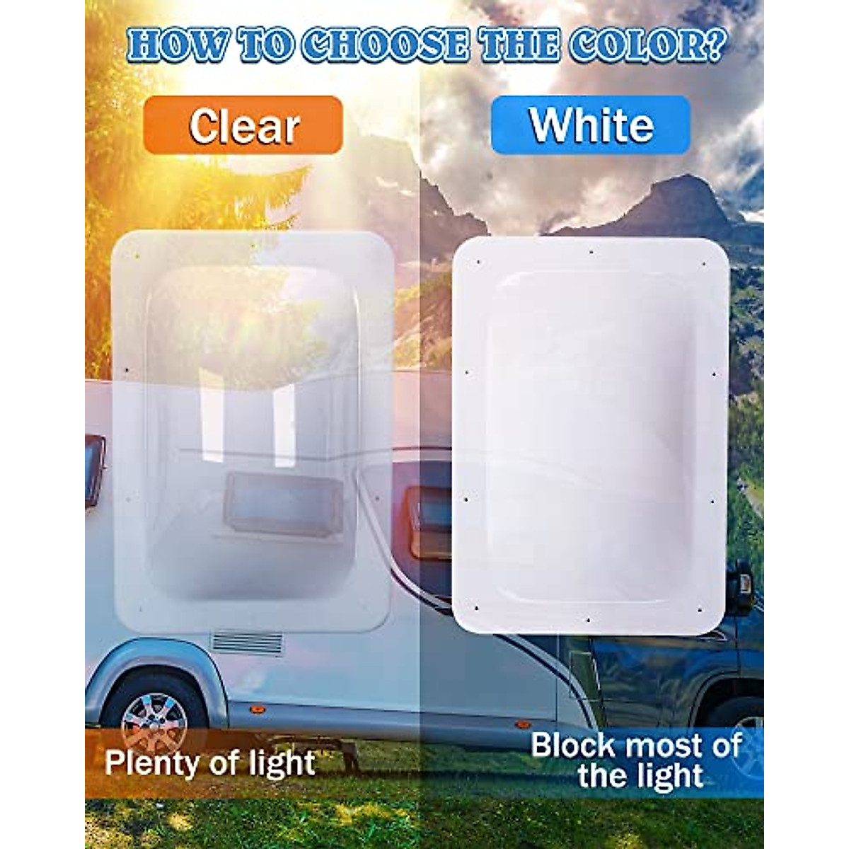 Nizzipum RV Skylight Thick RV Skylight Replacement Durable RV Skylight Cover 18”x26” Fitting 14" x 22" RV Skylight Dome Opening UV Resistant for Camper Trailer Skylight(Clear)