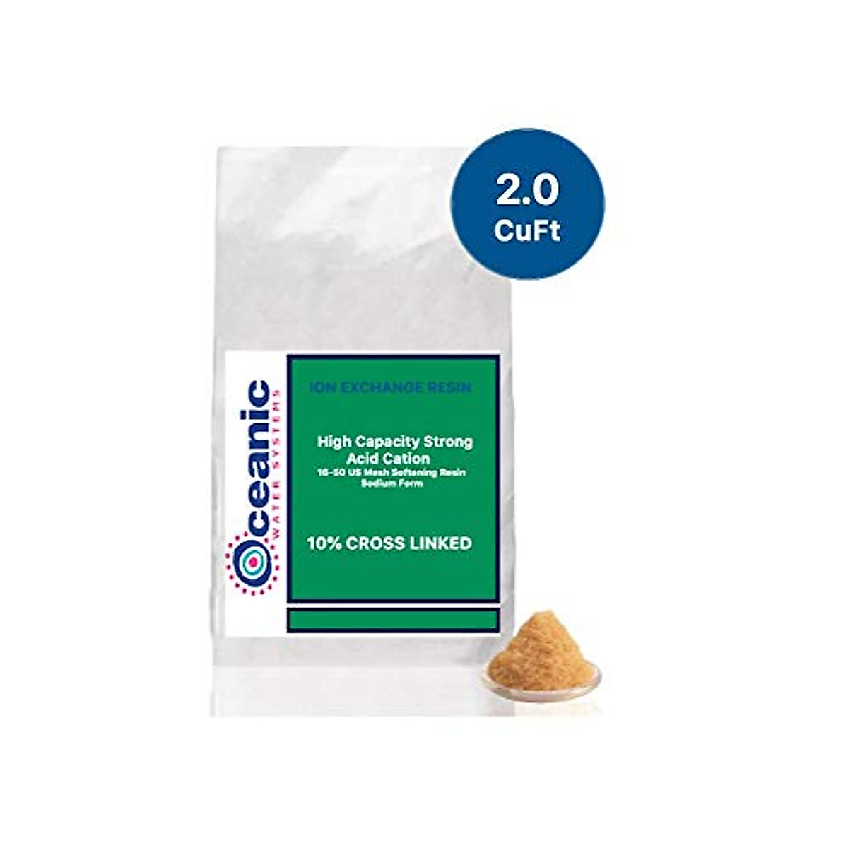 Replacement Water Softener Tank + Pre-loaded 10% Cross Linked Cation Resin and Riser Tube | 12" x 52" - 2.0 Cubic Ft | 64,000 Grain