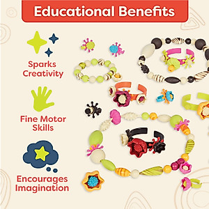 B. toys – Pop Arty! 300 Pcs- Jewlery Making Kit- Creative Pop Snap Bead Set for Kids –DIY Craft Jewelry Making Kit –Necklaces, Rings, Bracelets – 4 Years +