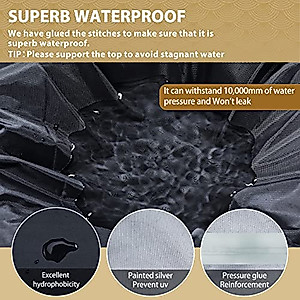 Fire Pit Cover Round, Charcoal Grill Cover, LIOLISLY Grill Covers Heavy Duty Waterproof 28 Inch 420D Polyester with PVC Coating Color Black