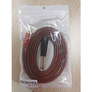 MEIRIYFA 6.35mm to Banana Plug Speaker Cable, 1/4 TS Speaker Wire Cord to Dual Banana 4mm Plugs Audio Cable OFC HiFi Speaker Wire for DJ Application, Mixer -2m