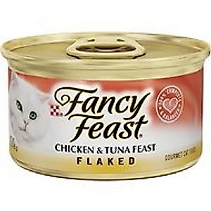 Fancy Feast Flaked Chicken & Tuna Feast Cat Food 3 oz, 12 Cans