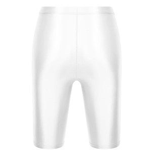 iiniim Men's Dry Fit Running Compression Tight Sport Short Pants Shiny Glossy Spandex Seamless Leggings White X-Large