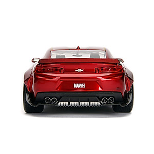 Jada Toys Marvel Iron Man & 2016 Chevy Camaro Die-cast Car, 1:24 Scale Vehicle &2.75 Collectible Metal Figurine Red