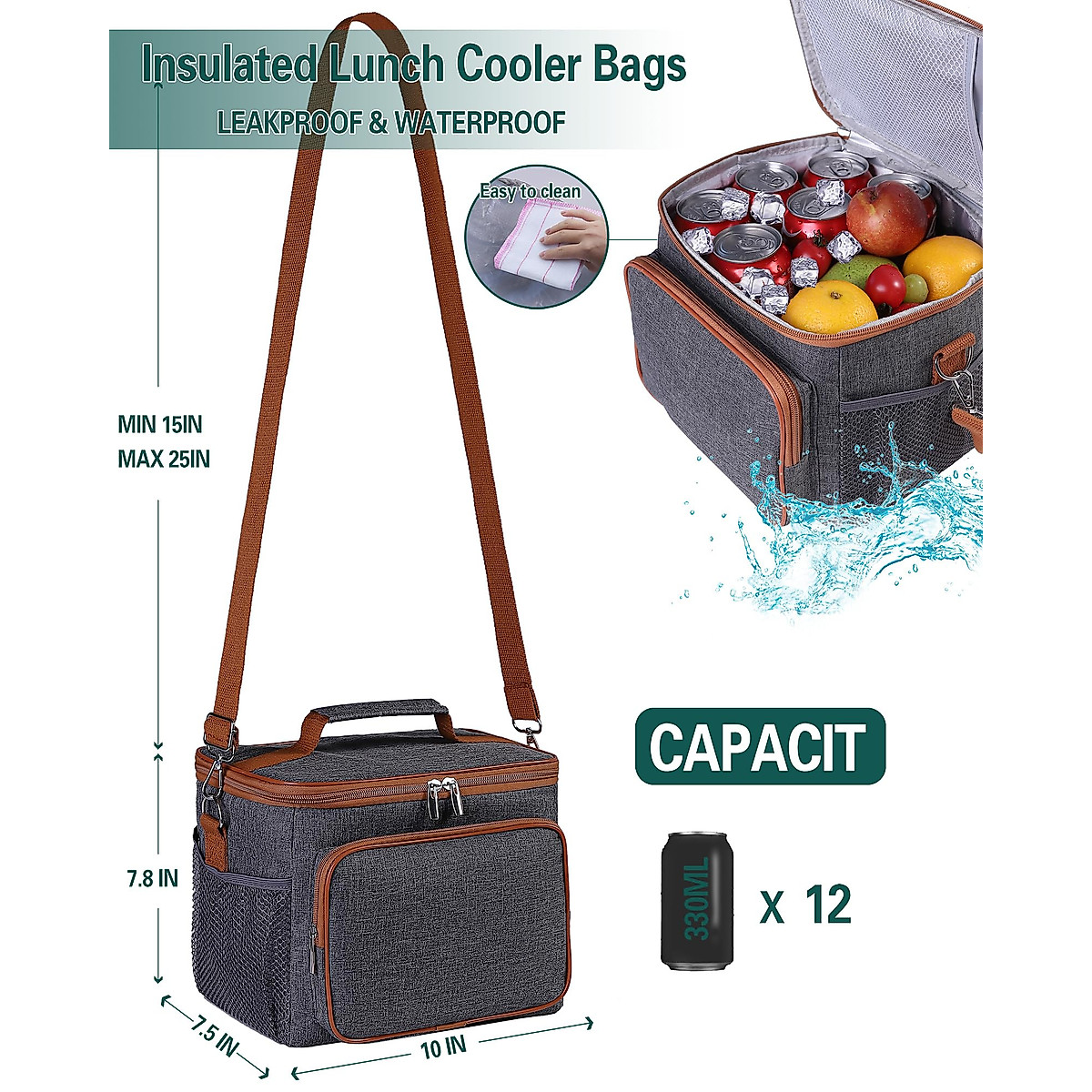 FanFanOK Electric Lunch Box 80W Heated Lunch Boxes for Adults Work/Car/Truck/Home, 1.8L Portable Food Warmer Heating Lunchbox with Insulated Lunch Cooler Bag 12V 24V 110V