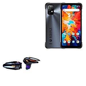 BoxWave Gaming Gear Compatible With Umidigi Bison X10 - Touchscreen QuickTrigger Auto, Trigger Buttons Autofire Gaming Mobile FPS - Jet Black