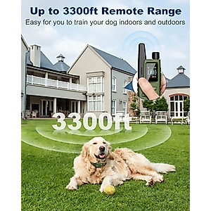 Jugbow Dog Shock Collar - 3300FT Dog Training Collar with Remote Innovative IPX7 Waterproof with 4 Training Modes, Rechargeable E-Collar for All Breeds