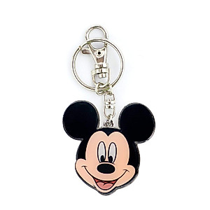 Disney Mickey Two Sided Colored Pewter Key Ring Black, 1"