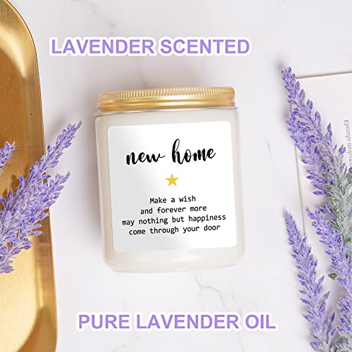 Housewarming Gifts, Housewarming Gifts for New Home, House - New Home Gifts for Home, Housewarming Gifts for Women, Men - Moving Away Gifts, Mothers Day Gifts, 7 oz Lavender Scented Candle