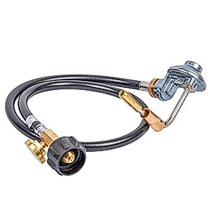 GasSaf 3 FT Propane Adapter Hose with Regulator,1 lb to 20 lb Converter Gas Regulator fit for Blackstone 17”, 22” Tabletop Griddles,Pit Boss 2 Burner Table top Gas Griddles