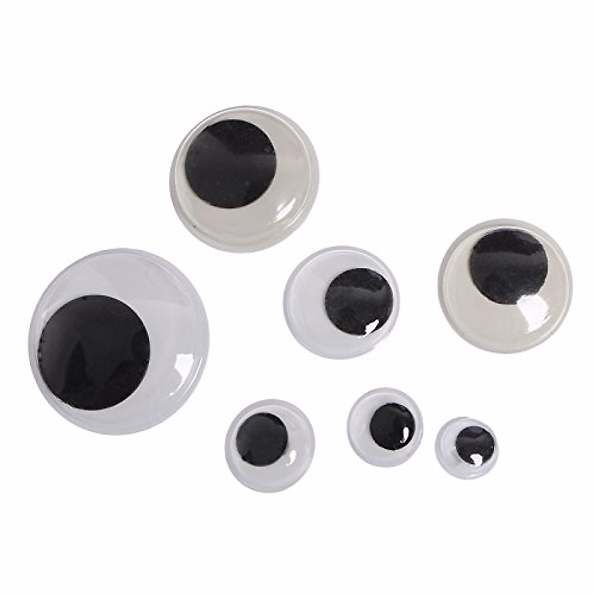 Tangc 128pcs Sew-on Wiggly Wobbly Googly Eyes Scrapbooking Crafts 8-24mm