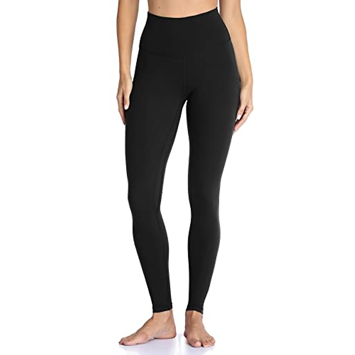 Colorfulkoala Women's High Waisted Tummy Control Workout Leggings Full Length Ultra Soft Yoga Pants 28" (S, Black)