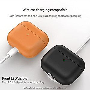 AirPods 3 Leather Case Cover, Docco Jette Fully-Wrapped Italian Genuine Leather Case for Apple AirPods 3,Supports Wireless Charging Front LED Visible