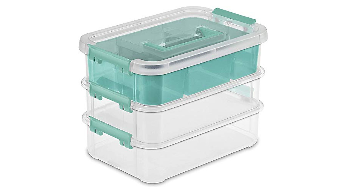 Tribello 3-Layer Plastic Storage Container for Crafts & Office