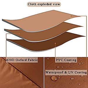 Patio Chair Covers Waterproof Heavy Duty Outdoor Patio Furniture Covers, Stackable Outside Lounge Deep Seat Covers, Large Lawn Sofa Covers Water Resistant, Standard-2 Pack, Brown