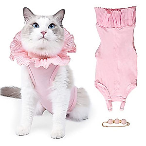 URROMA 1 Piece Pet Recovery Suit, Breathable and Soft Pet After Surgery Clothes Postoperative Cloth Wound Surgery Recovery Suit for Dogs Cats, M