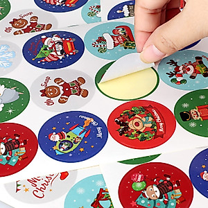 HOWAF Christmas Stickers, 96pcs Assortment Holiday Sticker Round Xmas Label Stickers Gift Stickers Kids Stickers for Crafts, Scrapbooking, Card Making, Christmas Party Supplies, 24 Patterns, 4cm