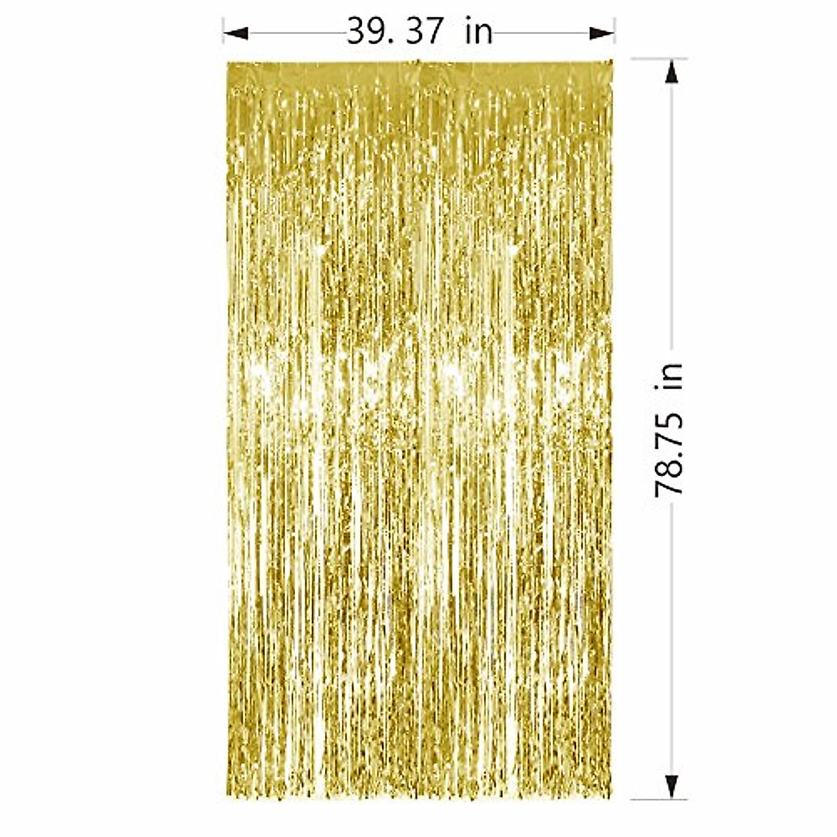 3 Pack Foil Curtains Metallic Foil Fringe Curtain for Birthday Party Photo Backdrop Wedding Event Decor (Gold)
