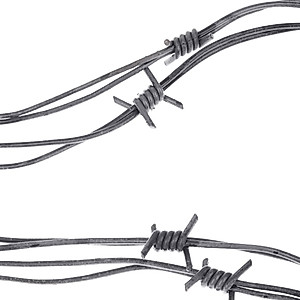 Nicky Bigs Novelties 8' Fake Silver Barbed Barb Wire Halloween Decoration Wire Prop Gray Garland