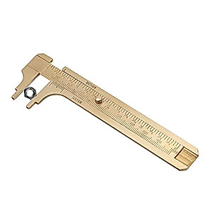 Handy Sliding Gauge Double Scales Vernier Caliper Ruler Measuring Tool mm/inch Brass Pocket Ruler 100mm
