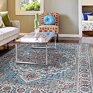 Couristan Pasha Sarouk Area Rug, 5' x 8', Navy